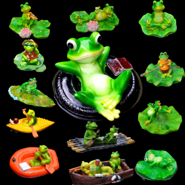 Floating Resin Frog Statues Outdoor Garden Pond Decor