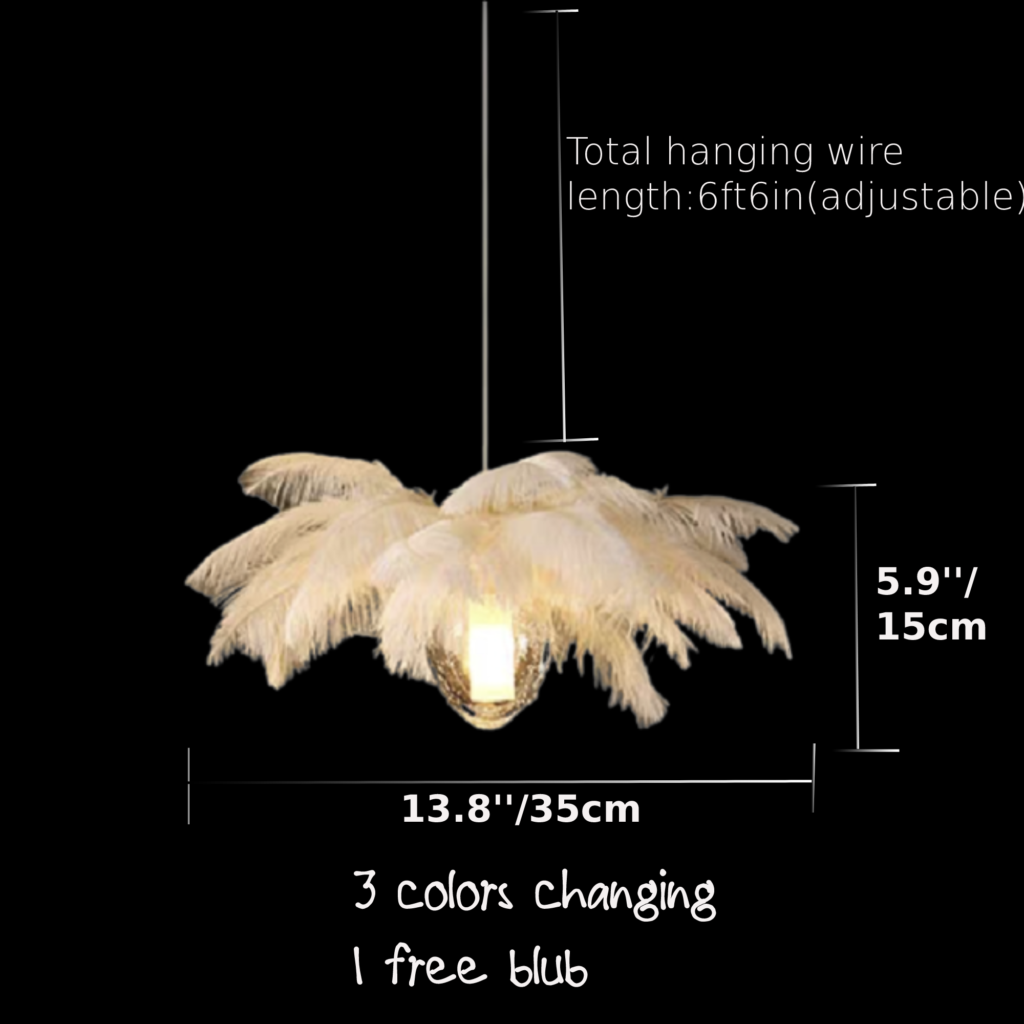 Chandelier Ostrich Feather Ceiling Lamp