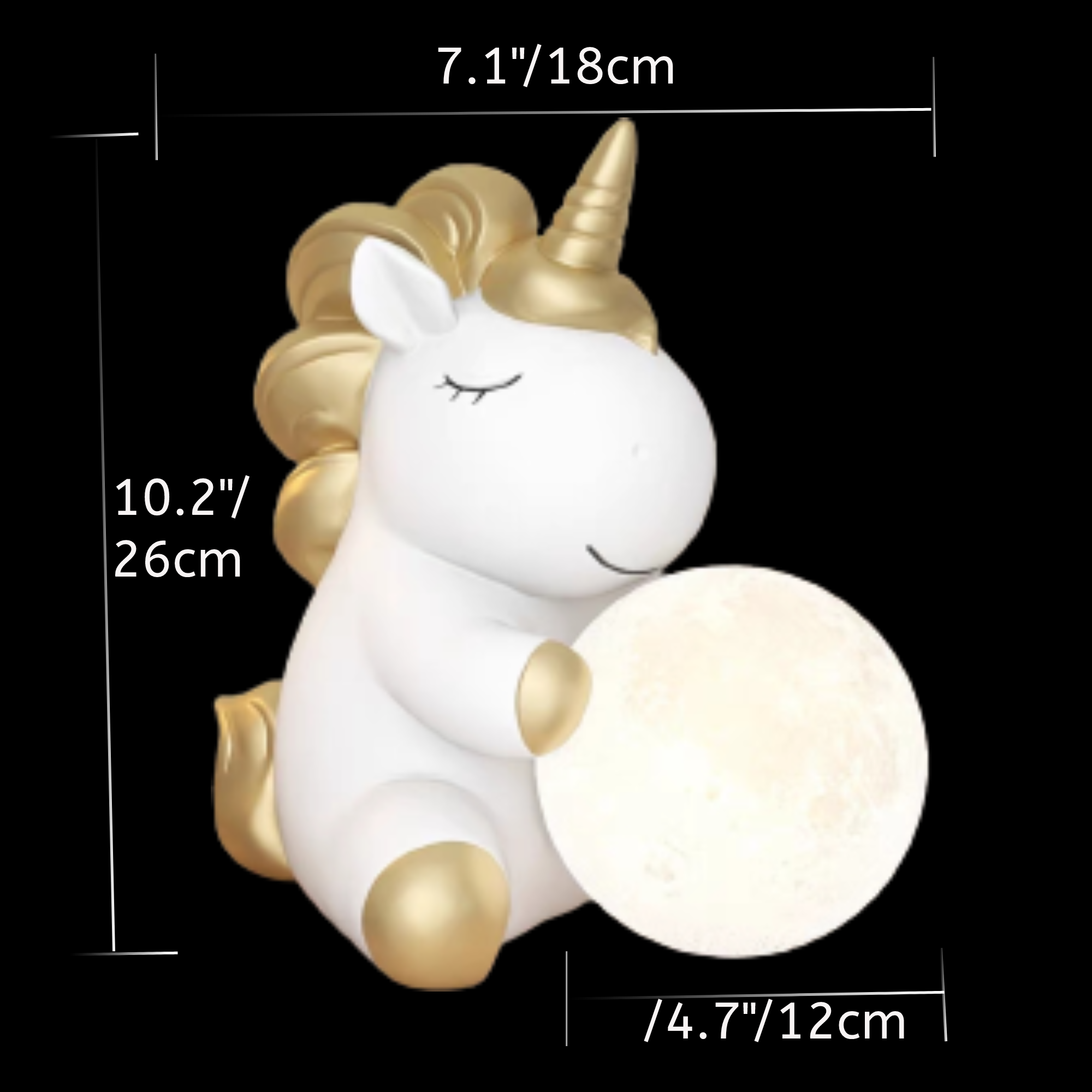 Unicorn Moon Night Light Table Lamp